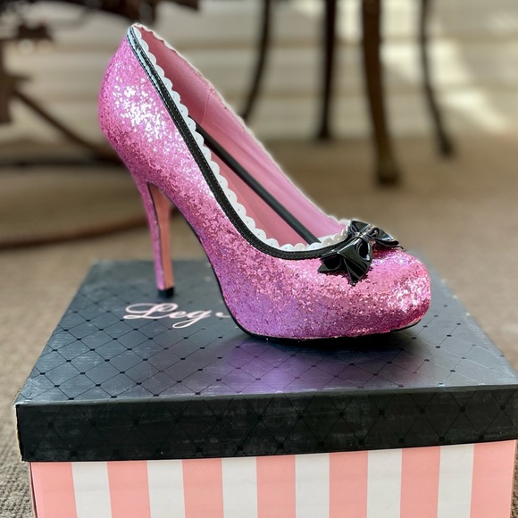 Leg Avenue | Shoes | Nib Leg Avenue Sparkly Pink Glitter Heels | Poshmark